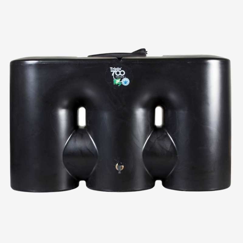 Polytank Triplo 700L Litre Black Rain Harvesting Water Tank