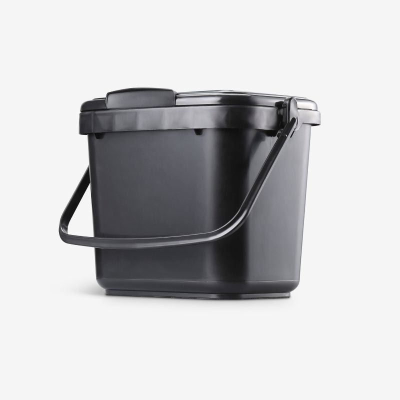 Straight 5L Litre Black Kitchen Caddy For Indoor Composting